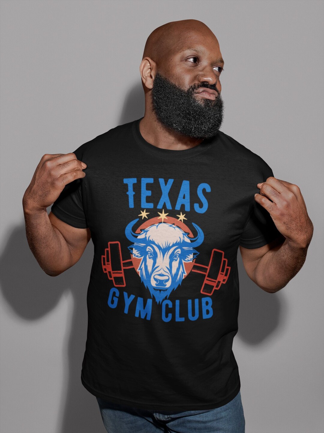 Texas Gym Club Cowboy T Shirt, Country Themed Workout Shirt for Men ...