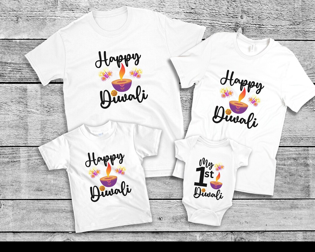 My First Diwali Bodysuit With Family Matching Outfit, Diwali Tshirt ...
