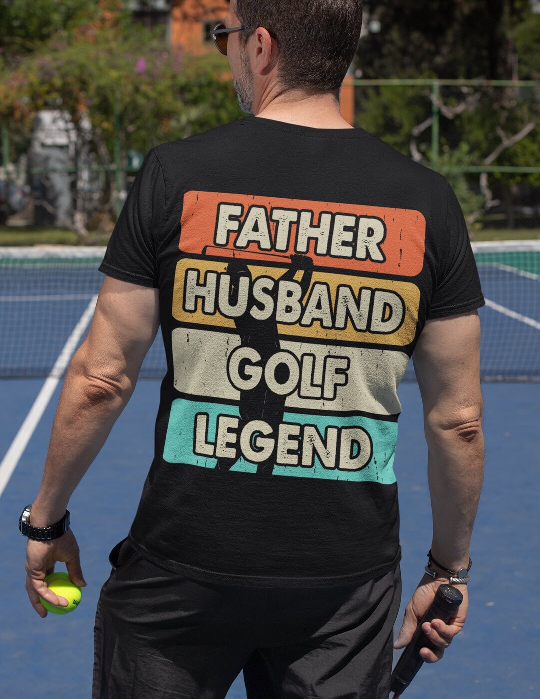 Retro Golf Gift for Dad and Husband VSCO Back Print Shirt Husband Daddy ...