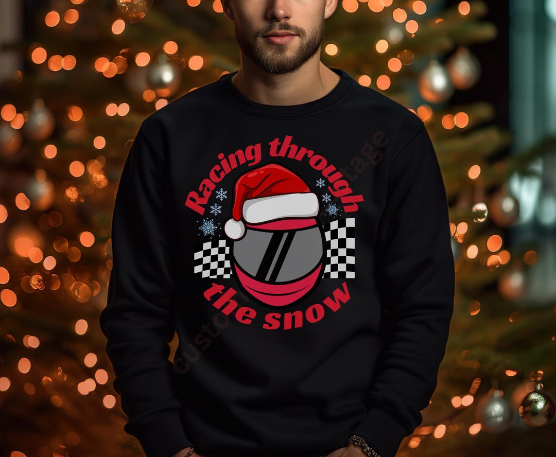 Festive Formula 1 Christmas Jumper Sweatshirt Tshirt Racing Through the ...