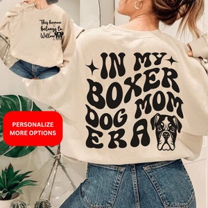 Personalized Boxer Dog Mom Era Dog Mum Shirt Gift Boxer Dog Mama Tshirt ...