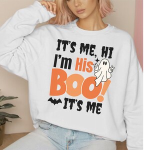 His and Hers COUPLE HALLOWEEN Tee SHIRT Its Me Hi Im His Boo Spooky ...