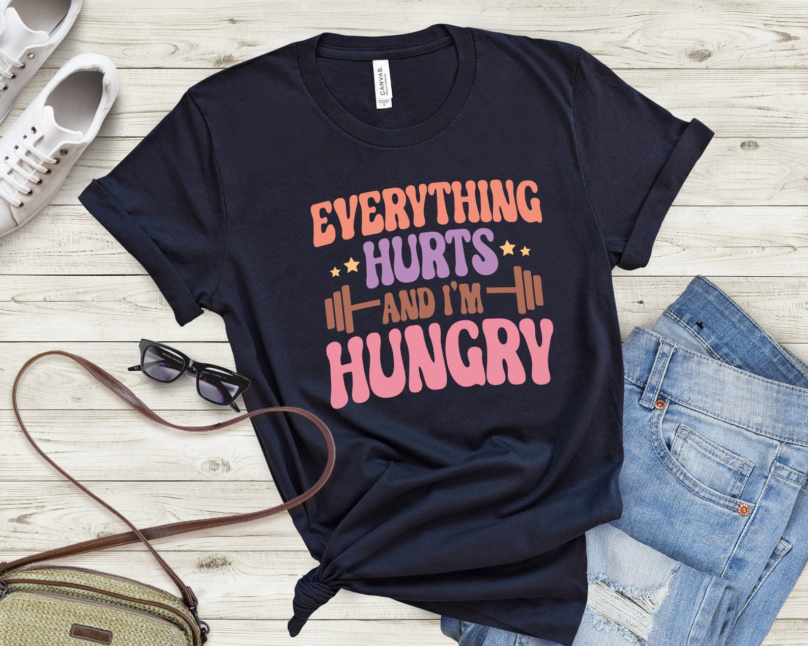 Funny Workout T-shirt, Everything Hurts and I'm Hungry Shirt, Gift for ...