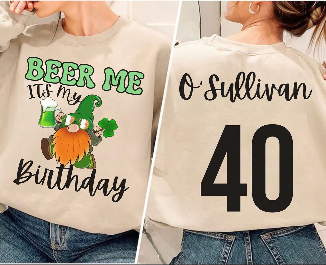 St. Patrick's Custom Birthday Shirt, Personalized Saint Patricks Day ...