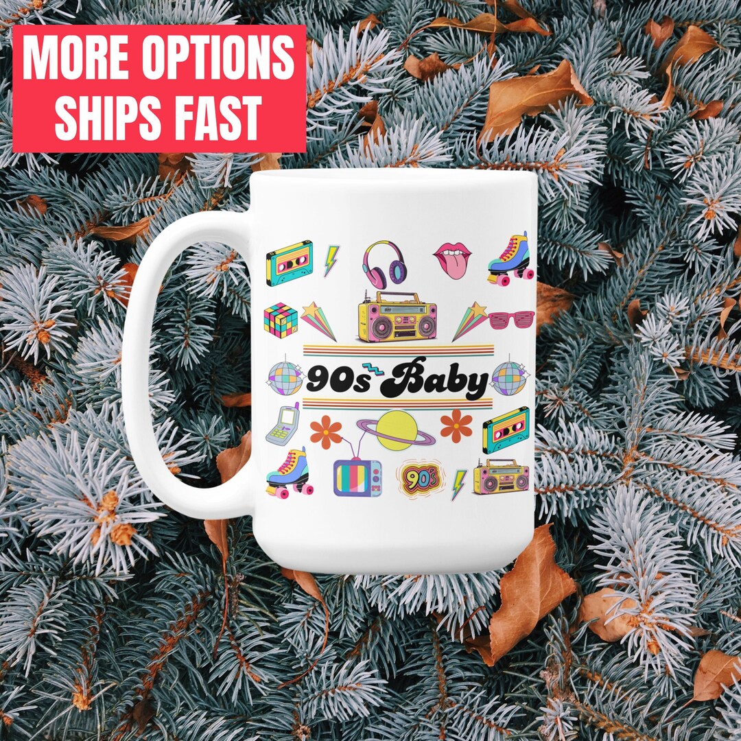 90s Baby Retro Mug Birthday Gift for Him, 90s Birthday Mug for Her Born ...