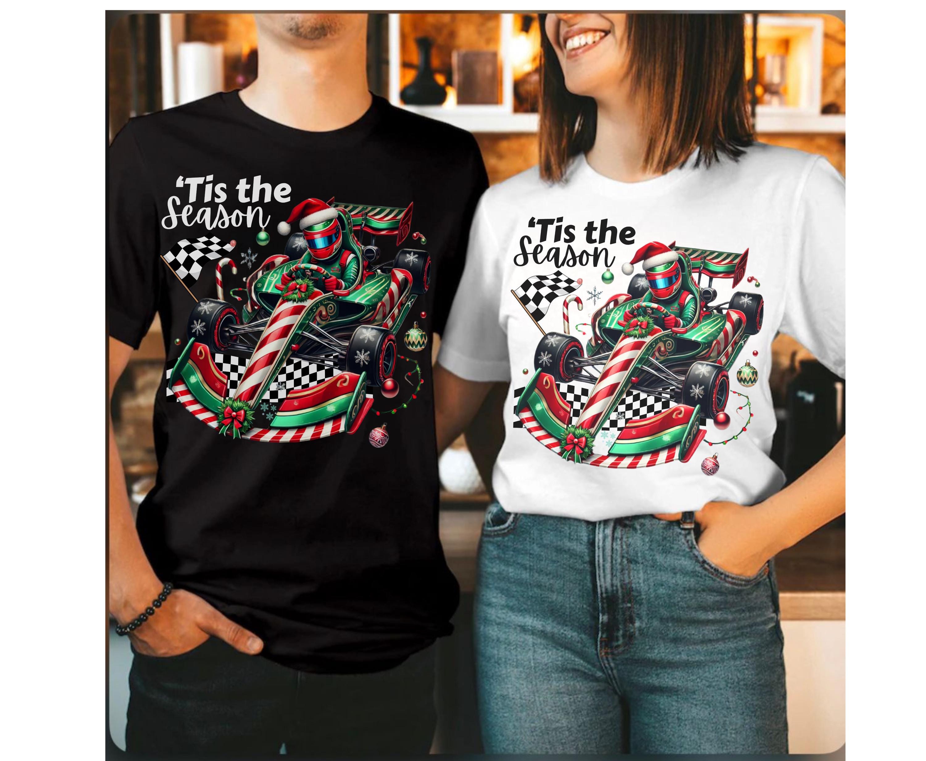 Festive Formula 1 Christmas Jumper Sweatshirt Tshirt Racing Through the ...