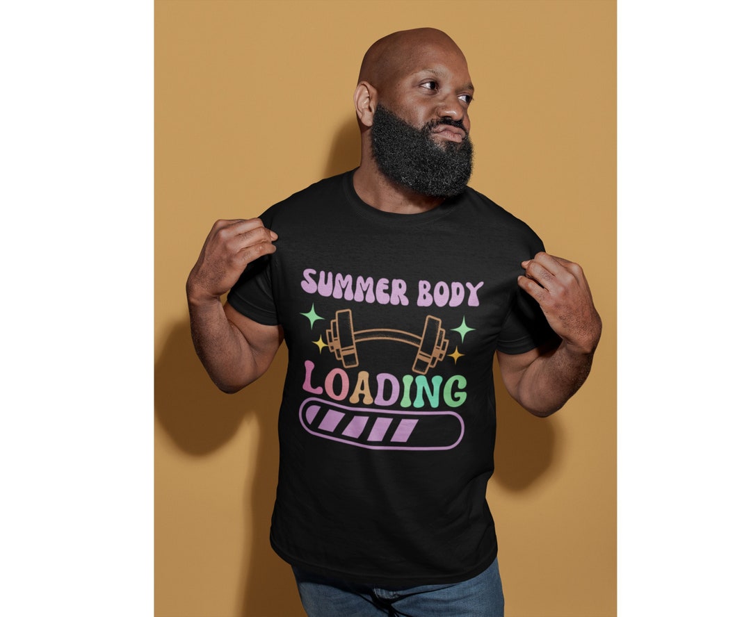 Funny Gym T-shirt Summer Body Loading Gift for Weightlifter Oversized ...