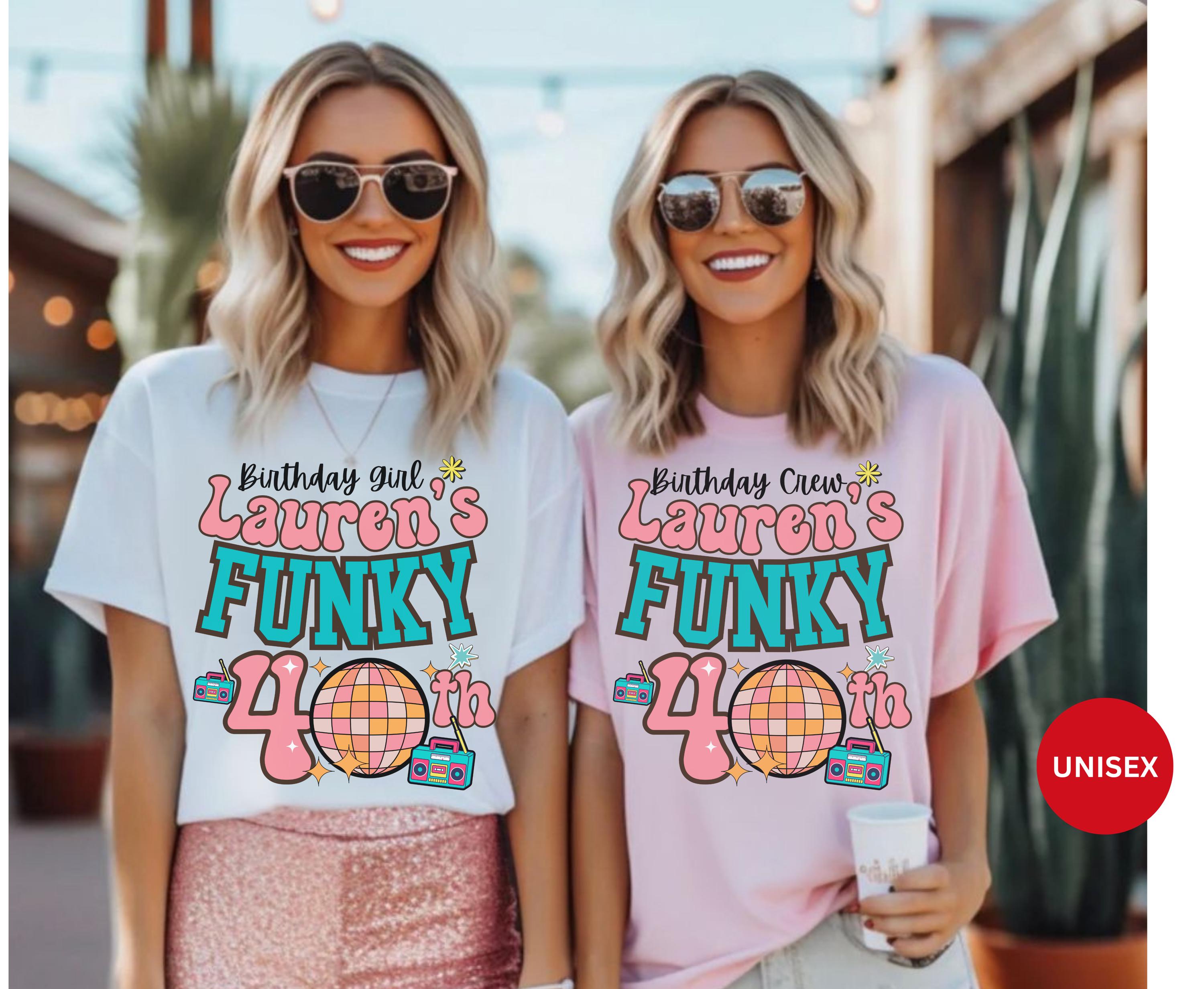 Retro 80s 40th Birthday Shirt, Funky 40 Party Shirts, Custom 40th ...