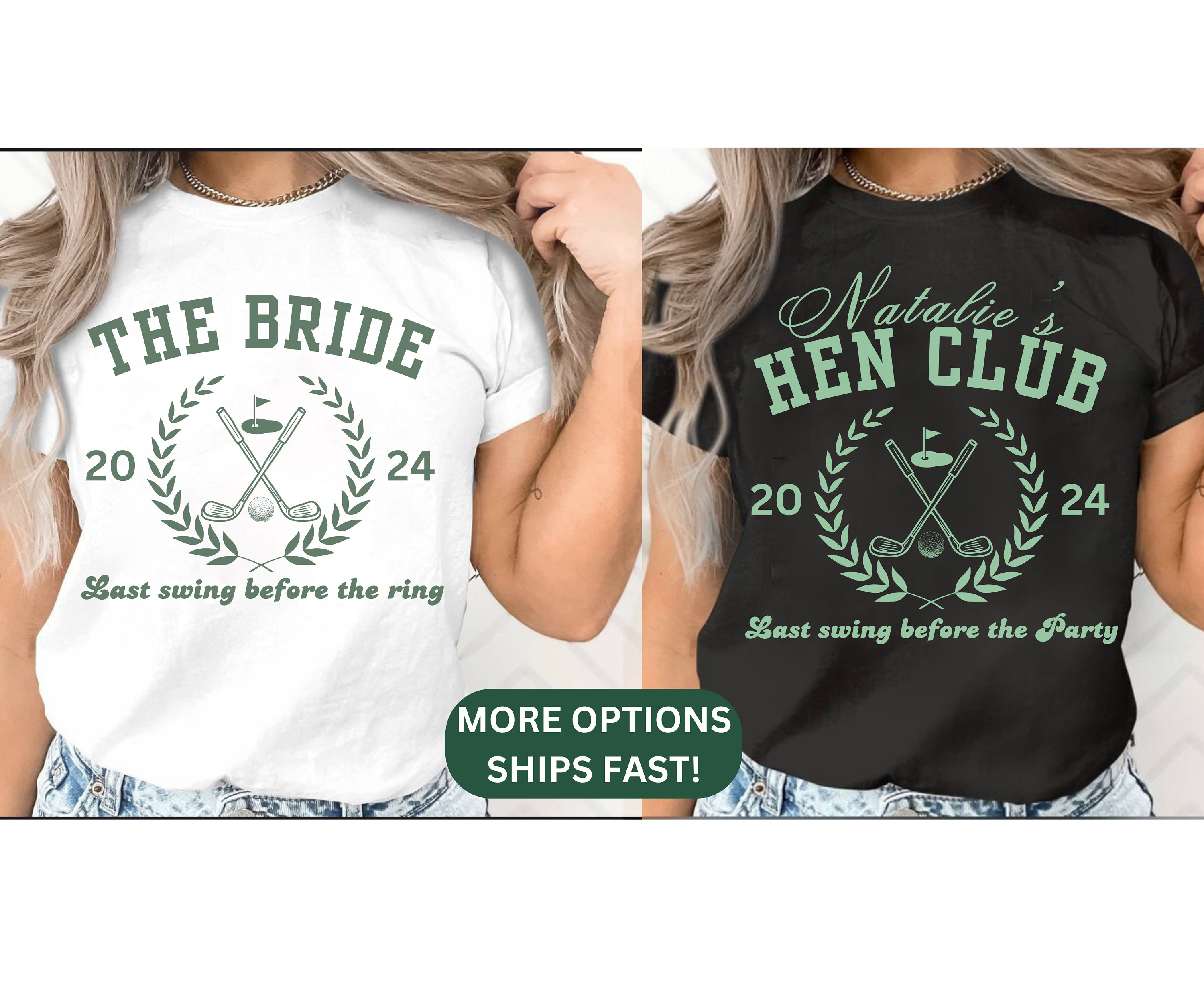 Golf Themed Hen Party T-shirt, Golfing Bachelorette Shirts, Golf Bridal ...