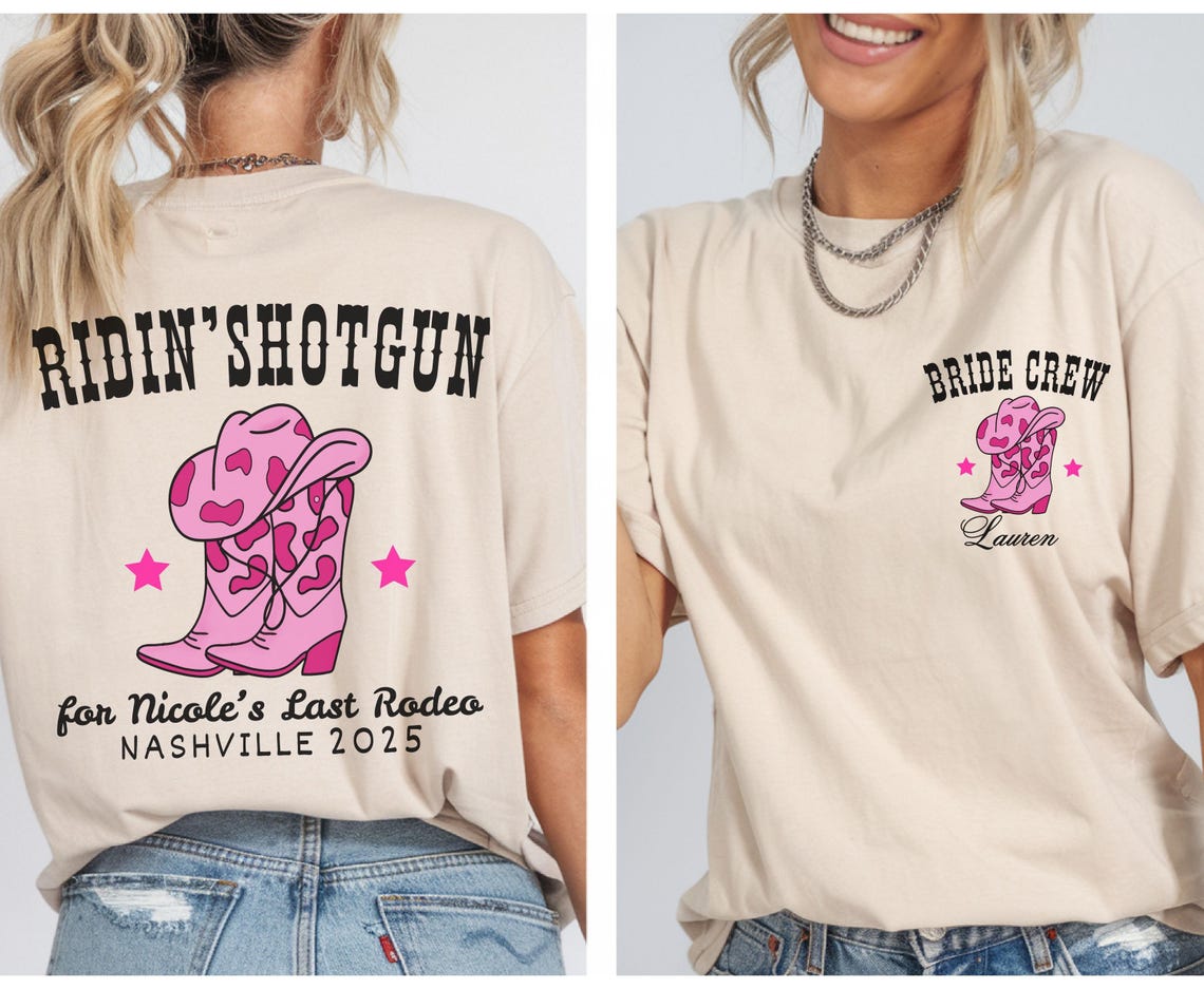 Personalized Western Themed Bachelorette Last Rodeo Shirt Custom ...