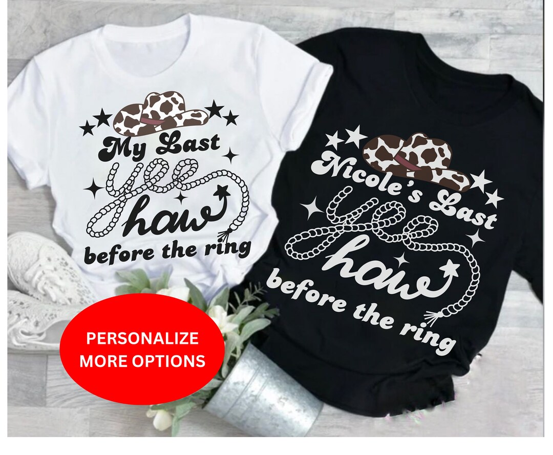 Western Themed Hen Party T Shirts Custom Location Team Bride Rodeo T ...