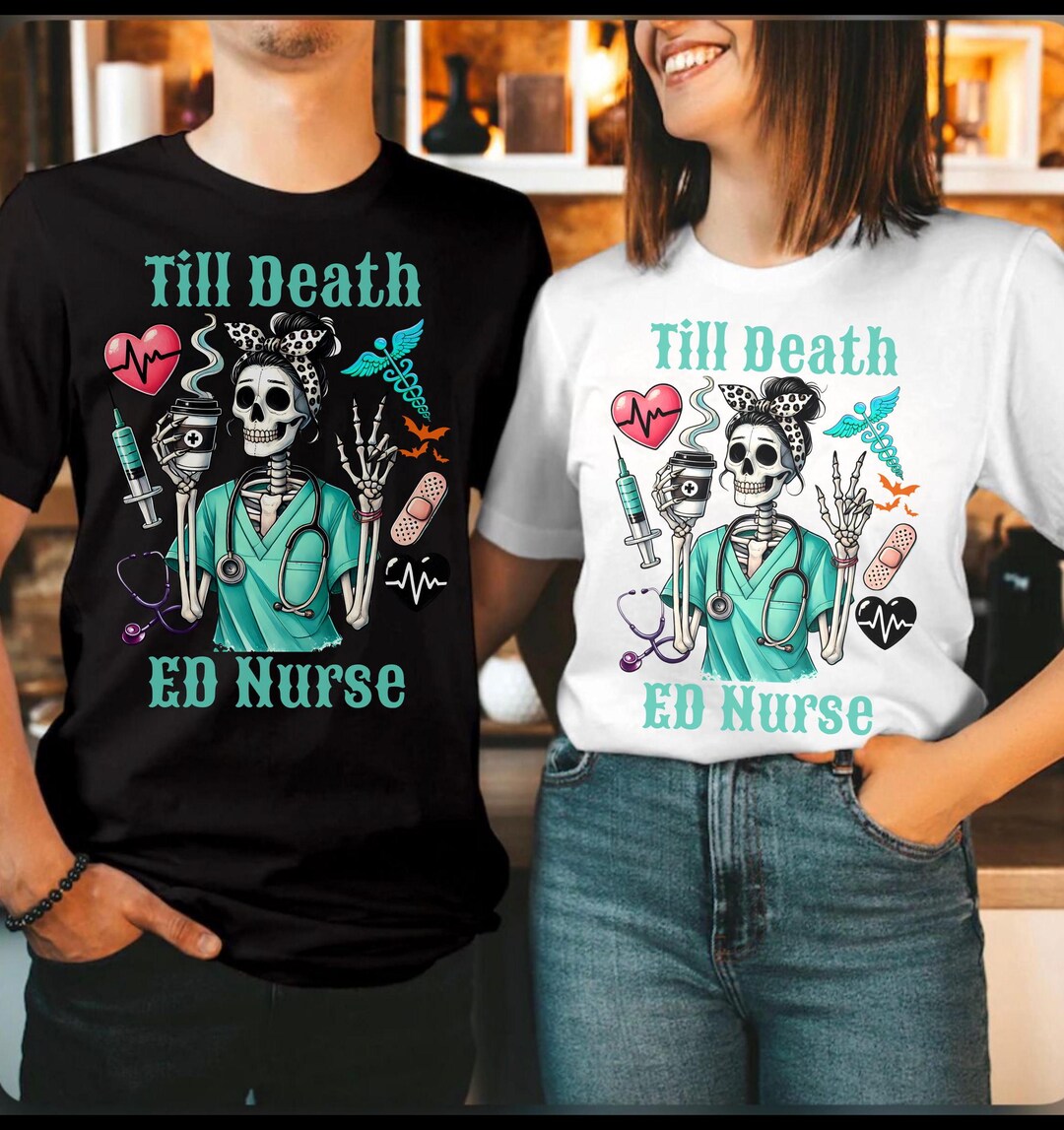 Till Death Emergency Nurse Coffee Halloween Shirt Creepy Nurse ...