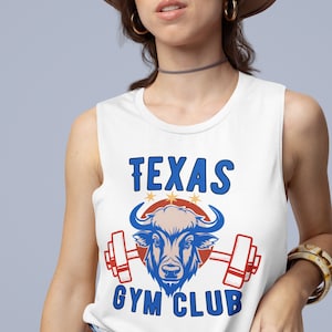 Texas Gym Club Cowboy T Shirt, Country Themed Workout Shirt for Men ...