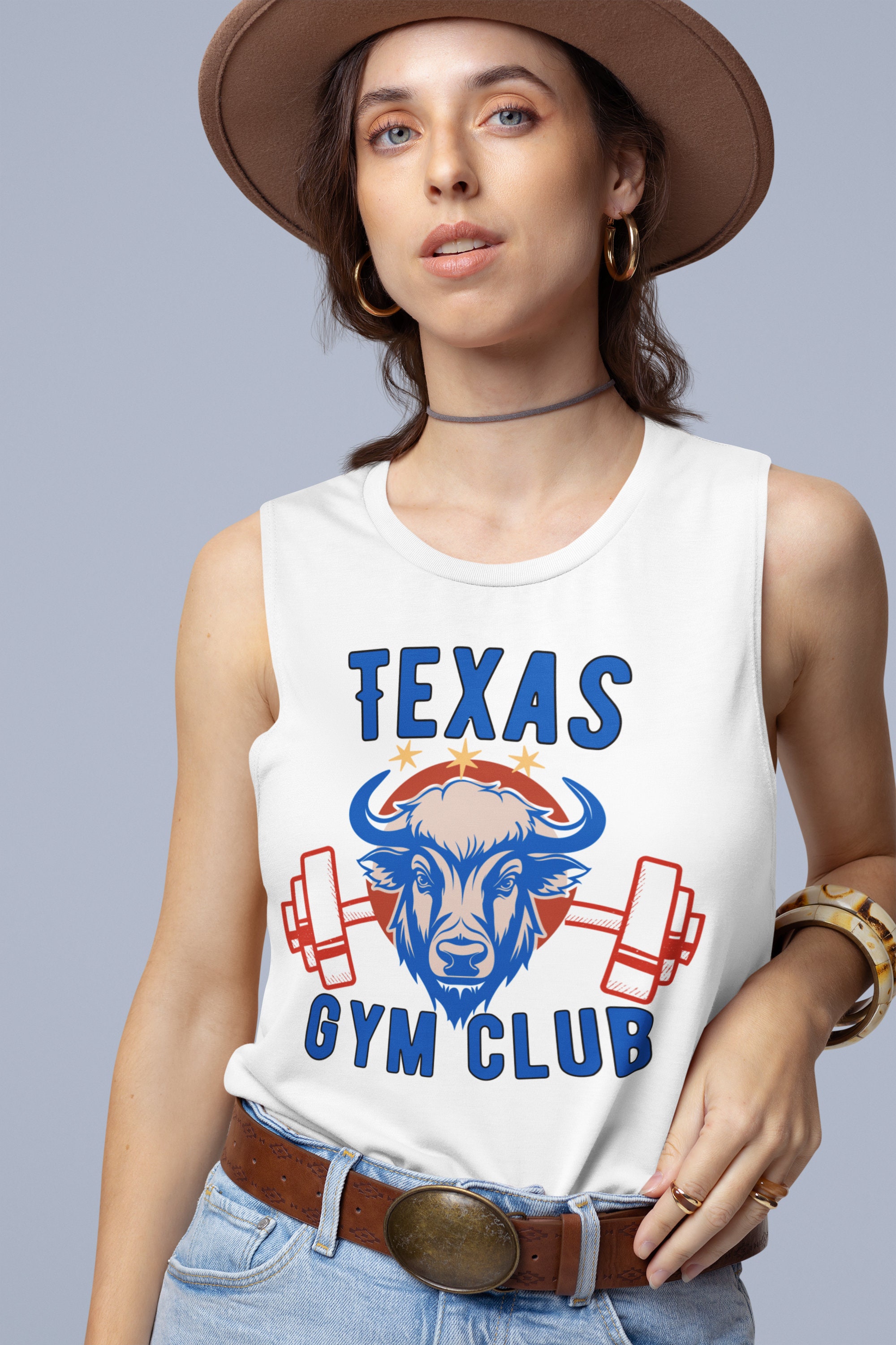 Texas Gym Club Cowboy T Shirt, Country Themed Workout Shirt for Men ...