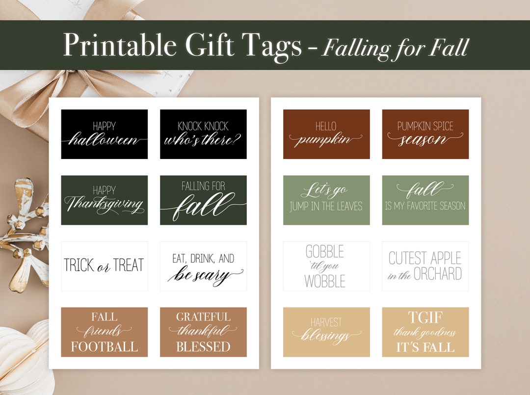 Fall Gift Tags Thanksgiving Goodie Bag Fall Gift Home Decor - Etsy
