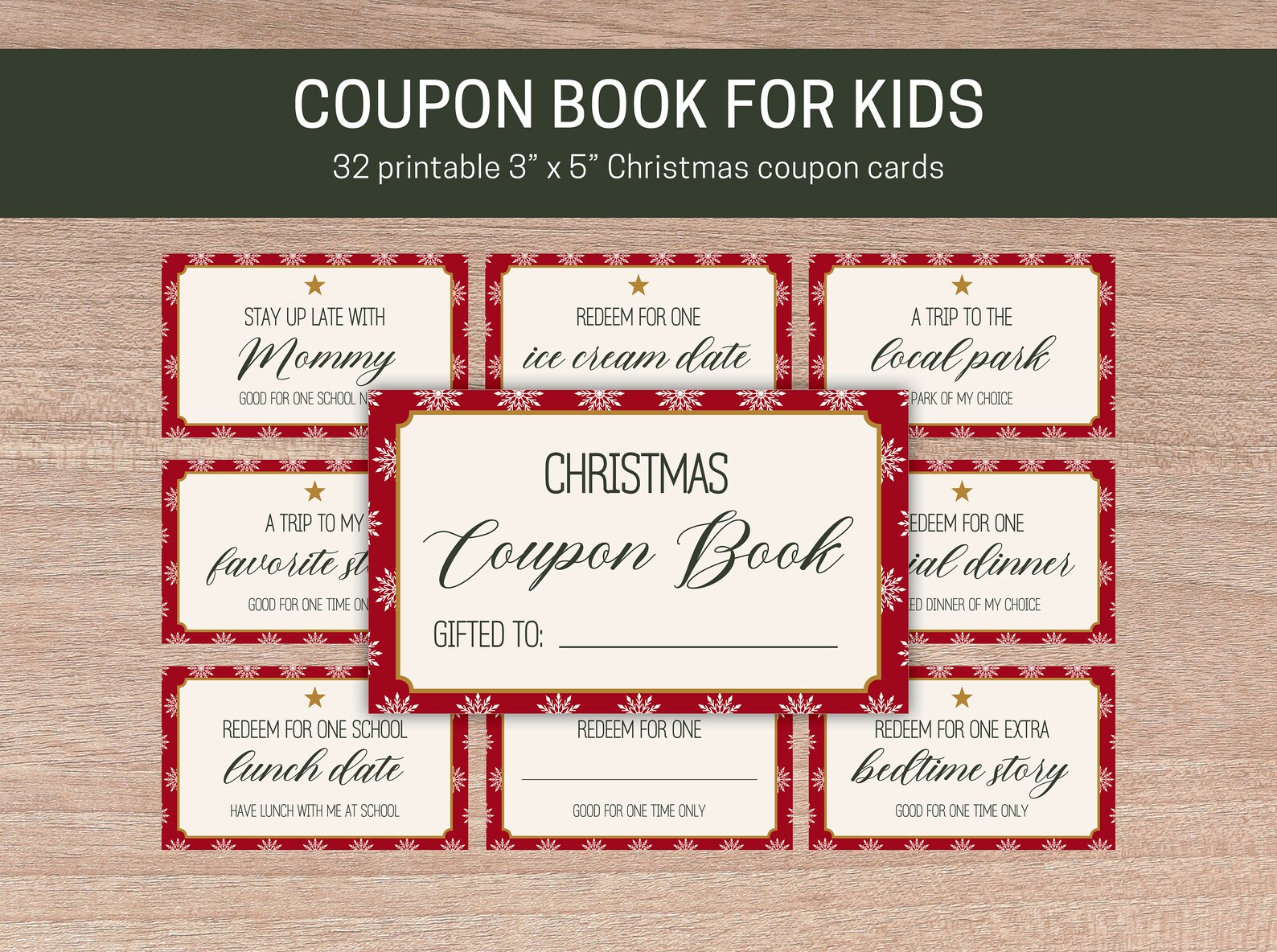 Coupon Book for Kids Christmas Activity Reward Coupons Holiday Stocking ...