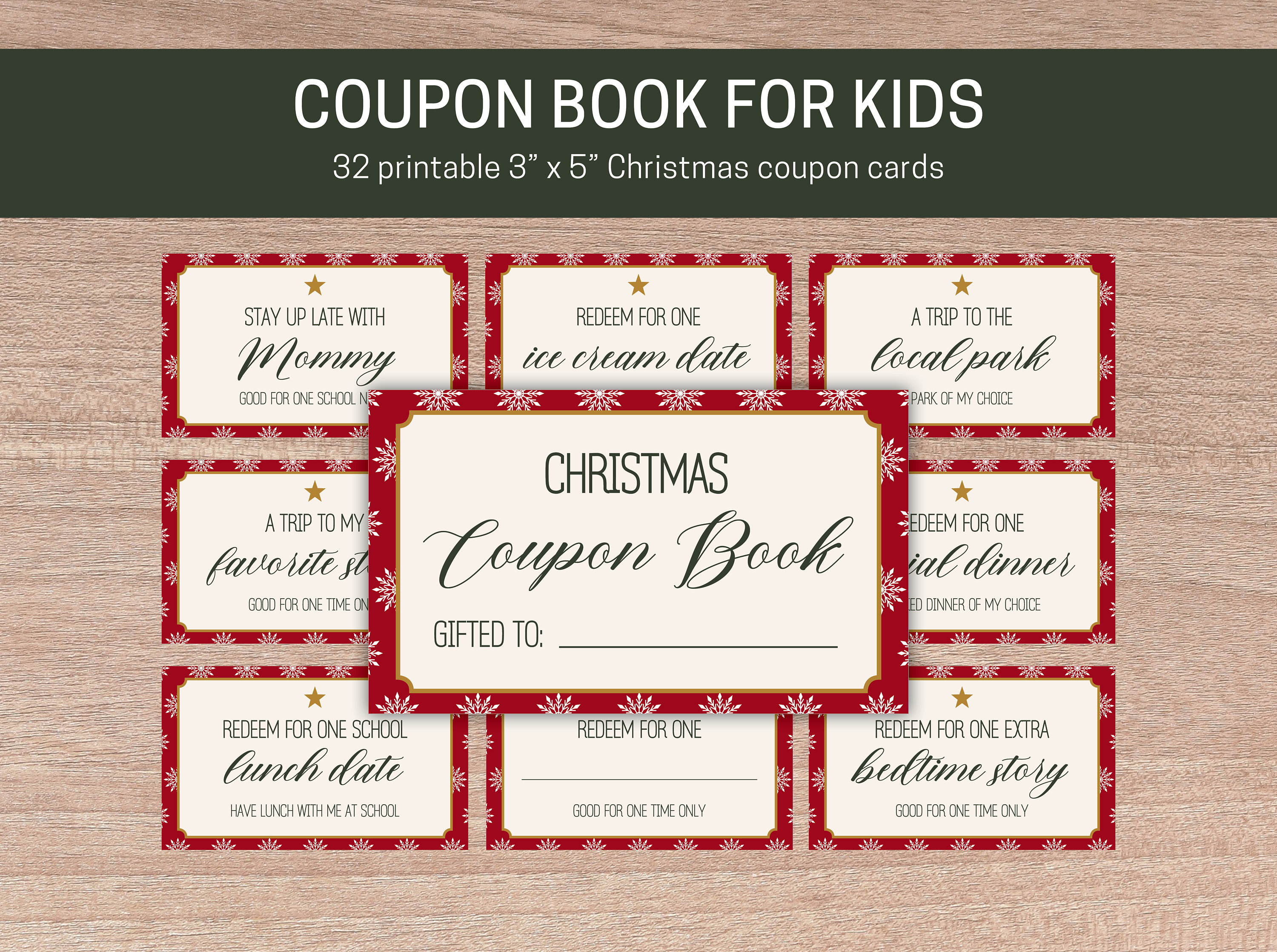 Coupon Book for Kids Christmas Activity Reward Coupons Holiday Stocking ...