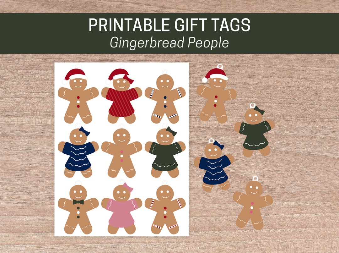 Christmas Gift Tag Gingerbread Shape Holiday Cookie Sticker - Etsy