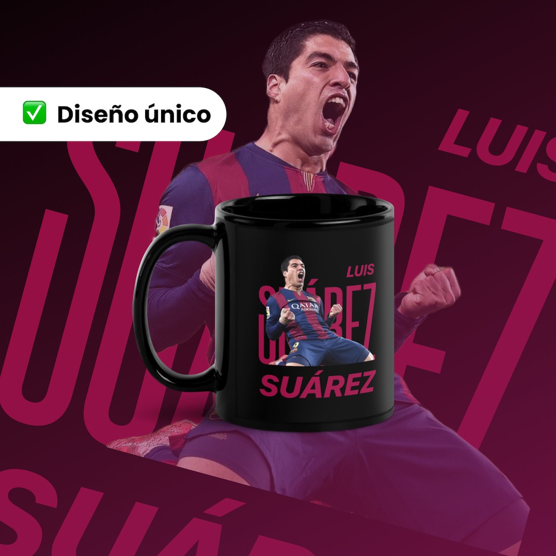 Luis Suarez Black Mug Suarez Mug FC Barcelona Mug Liverpool Soccer Mug ...