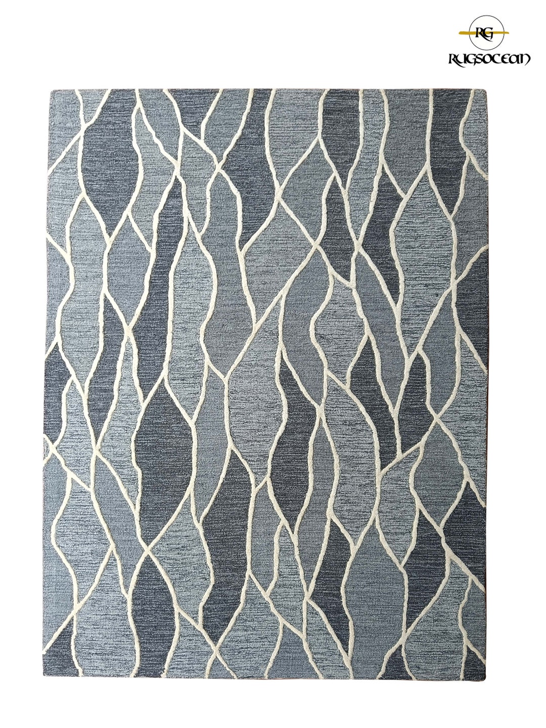 Handmade Tufted Grey High Loop Wool Area Rug for Living Room Kids Room ...