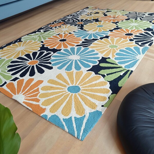 Floral Tufted Rug - Etsy