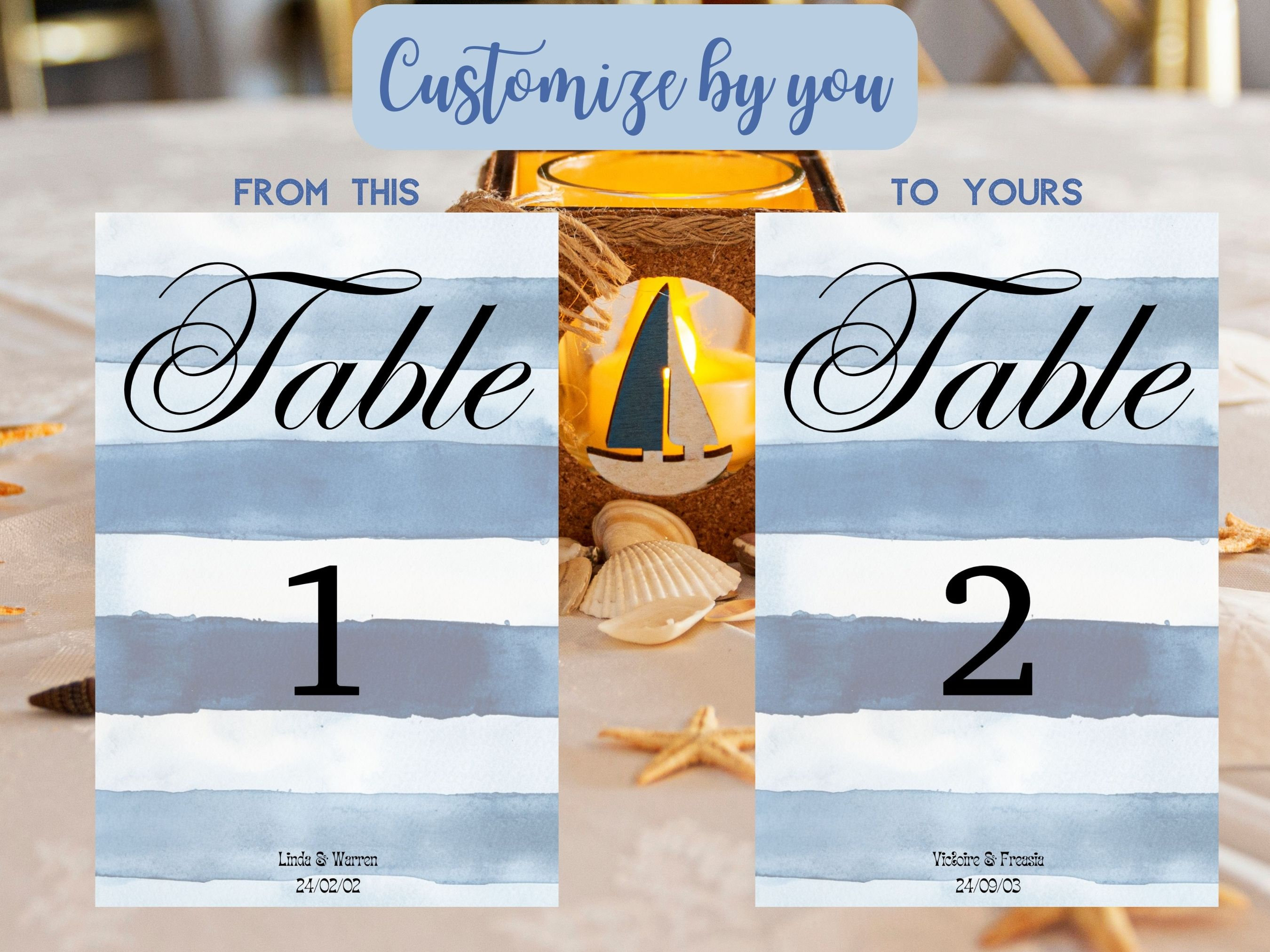 Nautical Table Numbers | Printable Table Numbers | Nautical Wedding ...