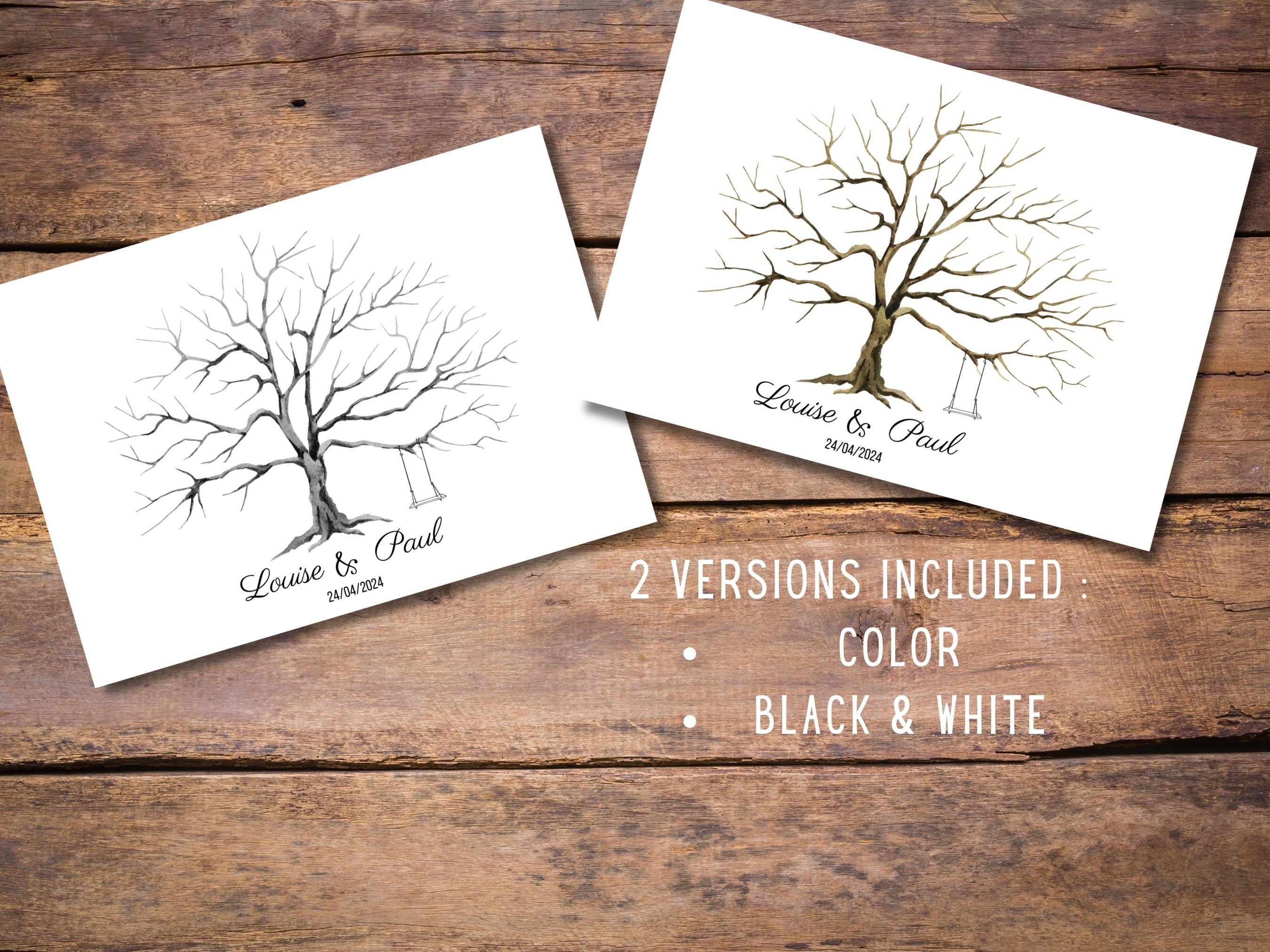 Wedding Fingerprint Tree | Printable Fingerprint Tree | Wedding Guest ...