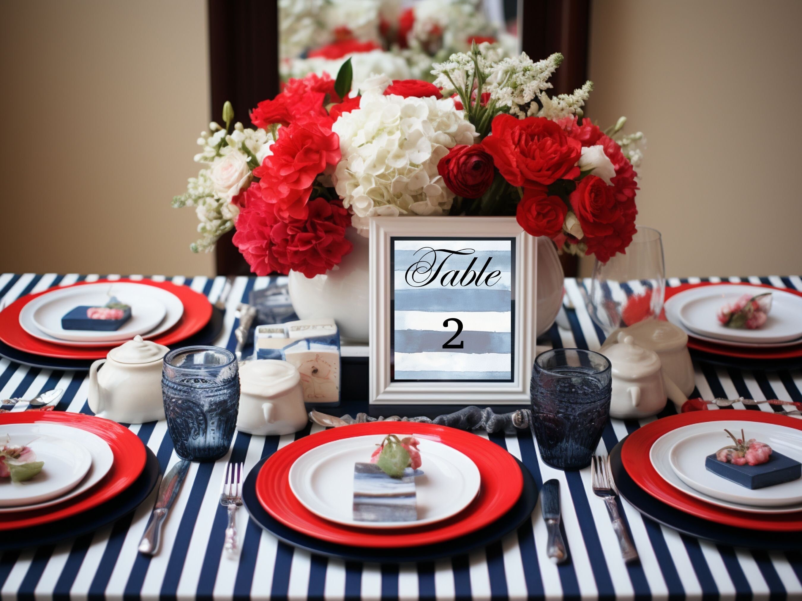 Nautical Table Numbers | Printable Table Numbers | Nautical Wedding ...