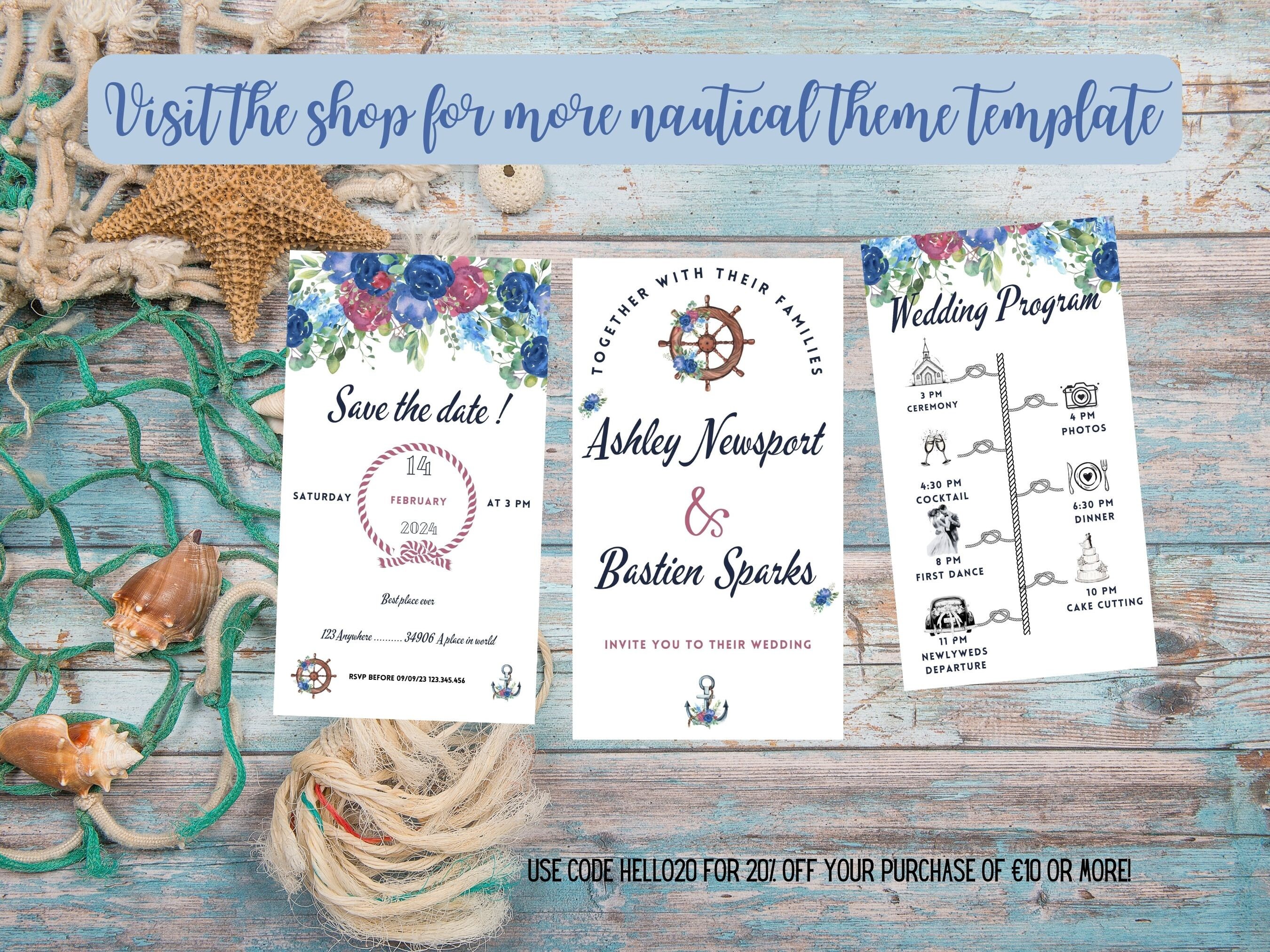 Nautical Table Numbers Printable Table Numbers Nautical - Etsy