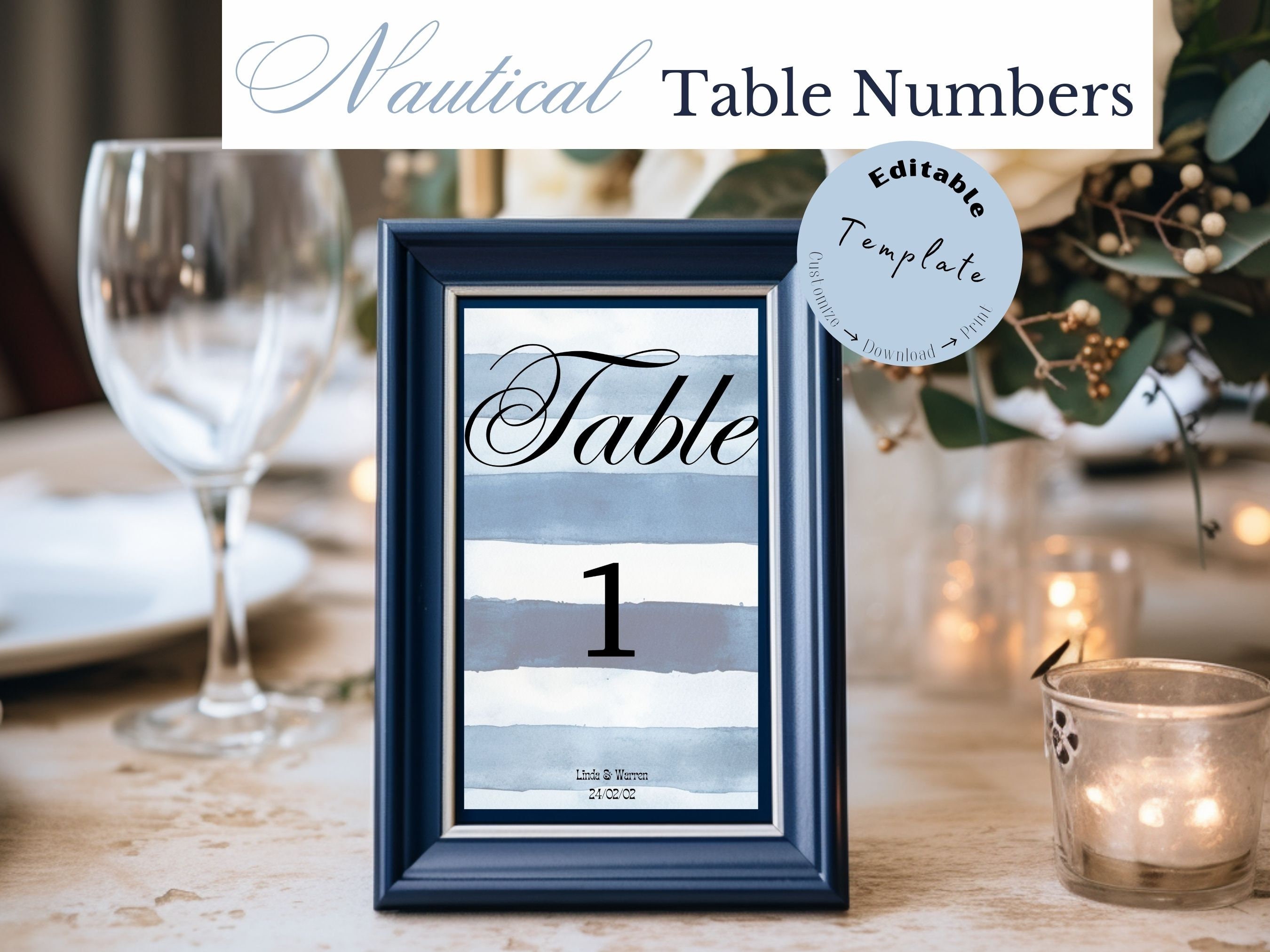 Nautical Table Numbers | Printable Table Numbers | Nautical Wedding ...