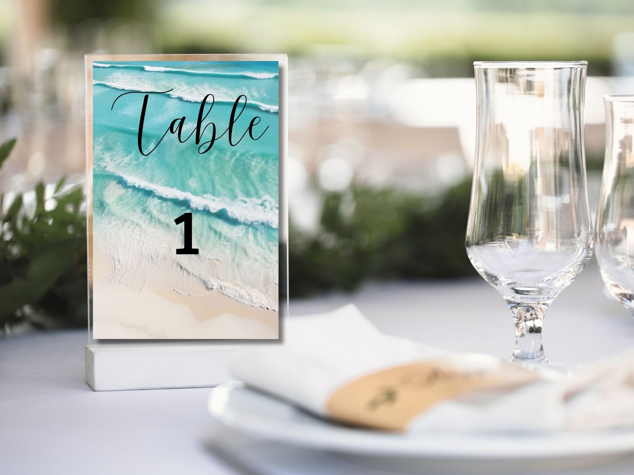 Numero Table Mariage | Mariage Thème Plage - Mer | Numero De Table ...