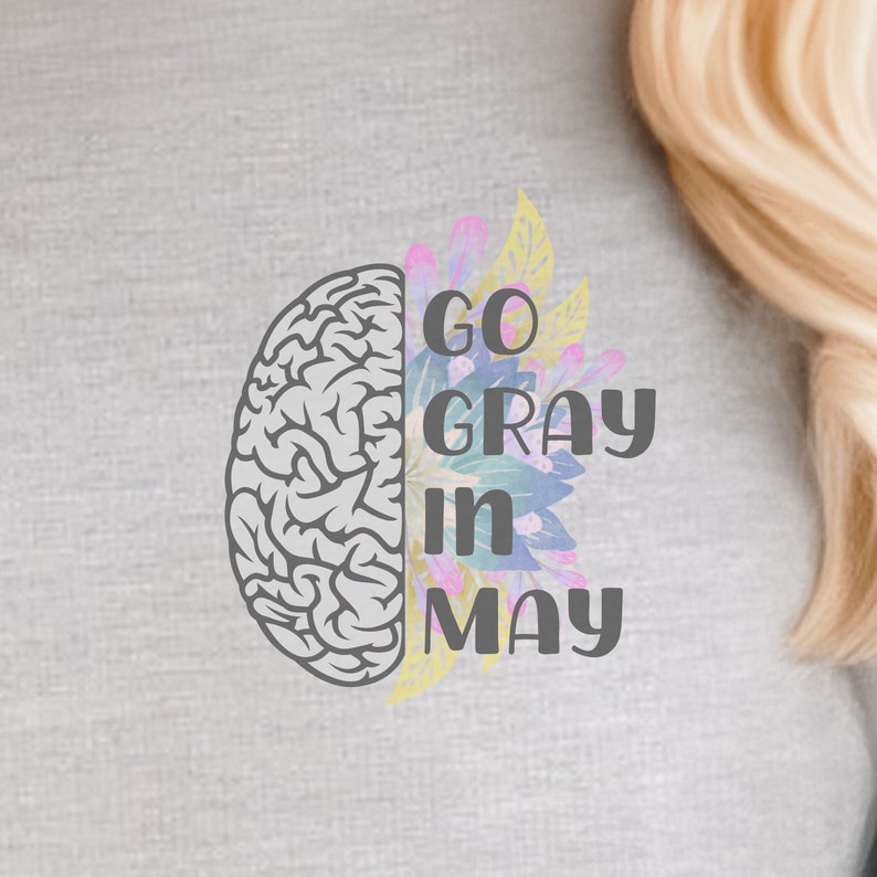 Go Grey in May Brain Tumor Awareness Shirt Brain Cancer Awareness Go ...