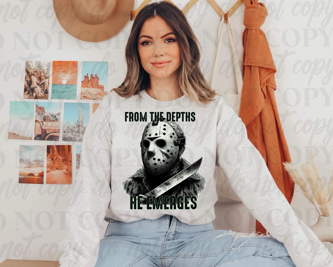 From the Depths He Emerges Png, Horror Png, Jason Png, Sublimation Png ...