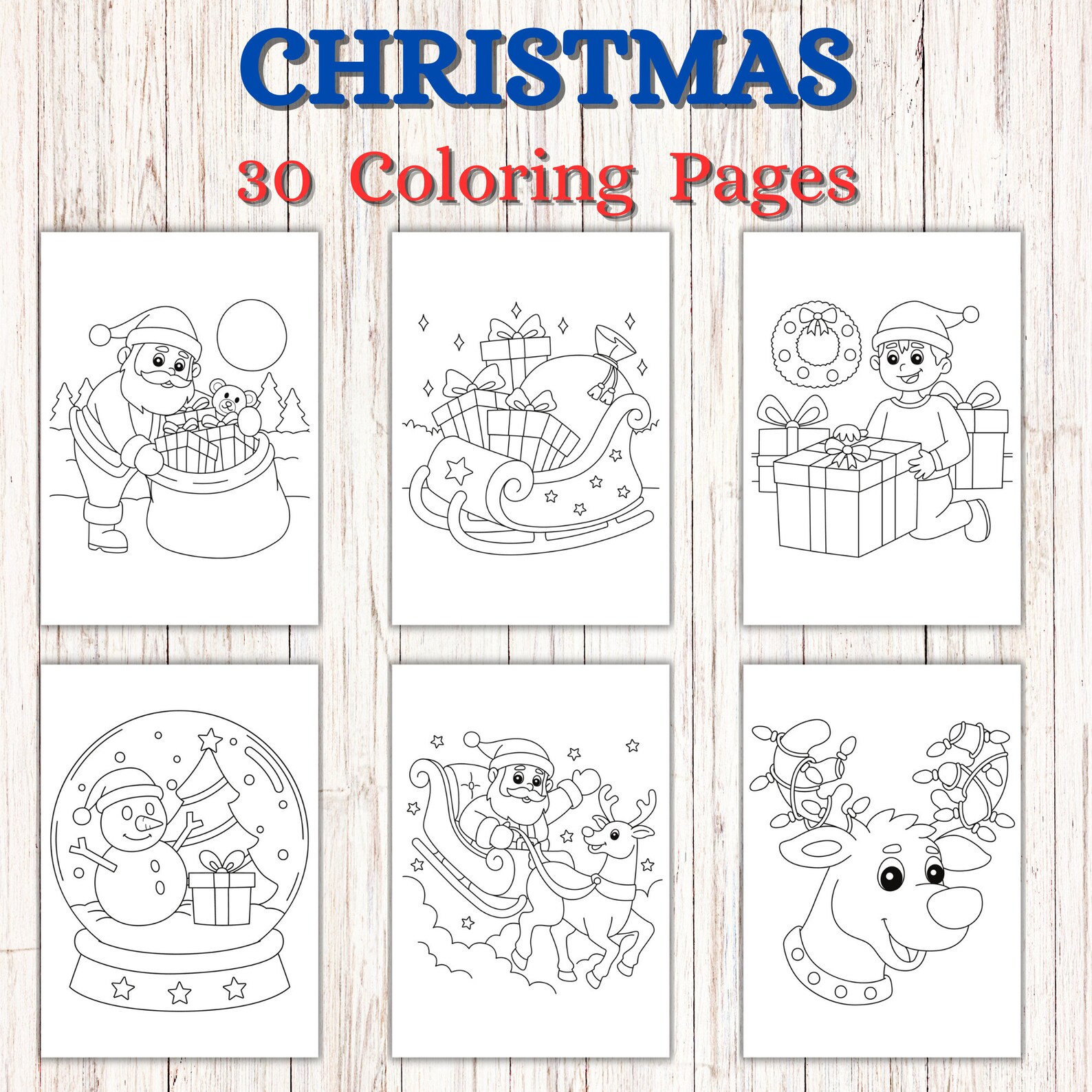 30 Christmas Coloring Pages, Christmas Printable, Christmas Games ...