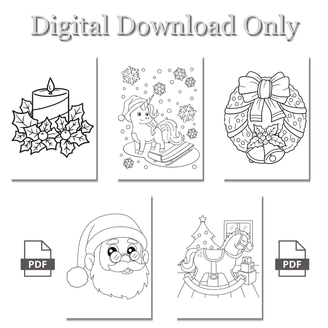 30 Christmas Coloring Pages, Christmas Printable, Christmas Games ...