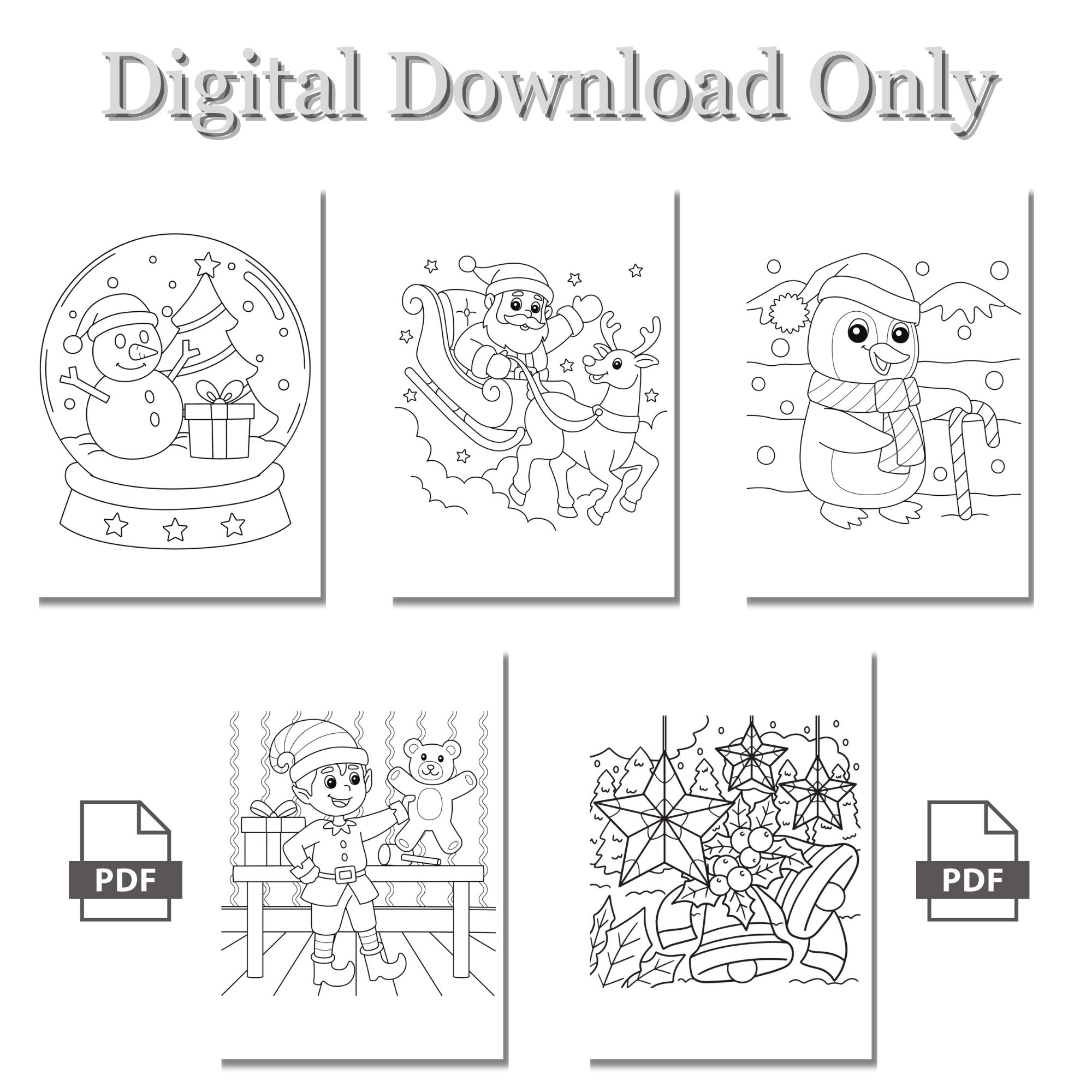 30 Christmas Coloring Pages, Christmas Printable, Christmas Games ...