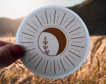 Sun Moon Vinyl Sticker / Matte Weather Proof / Decal / Zodiac - Etsy