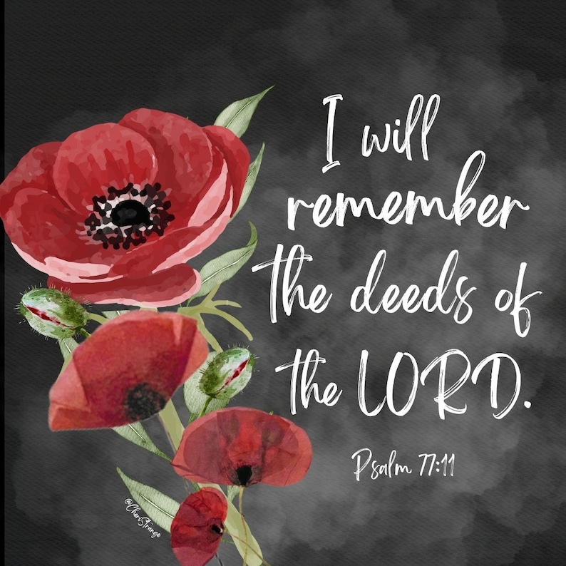 Christian Digital Download Bible Verse Psalm 77:11 - Etsy