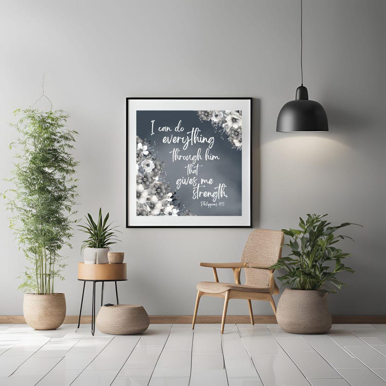 Christian Digital Download Philippians 4:13, Watercolor Art, Bible ...