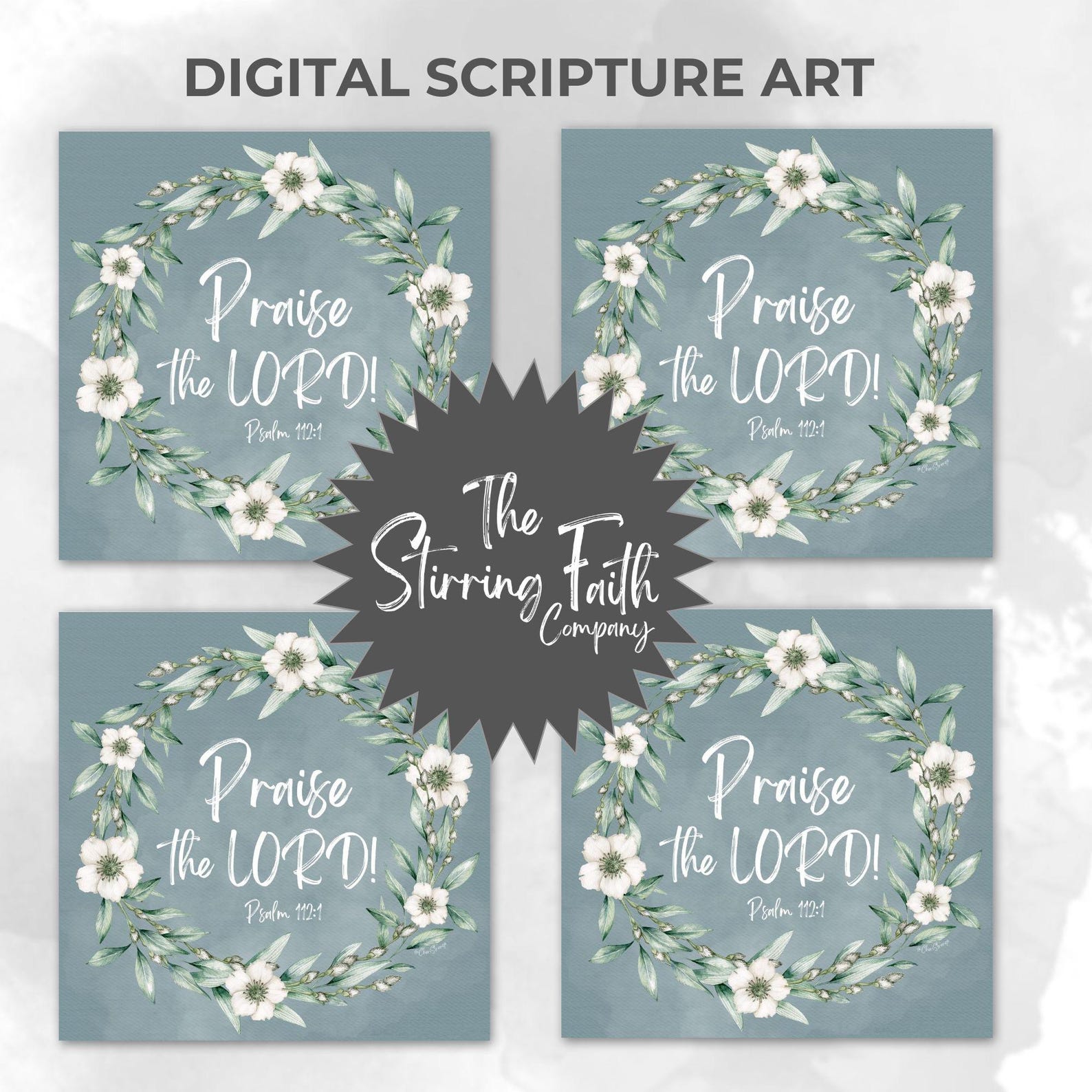 Christian Digital Download Bible Verse Psalm 112:1 - Etsy