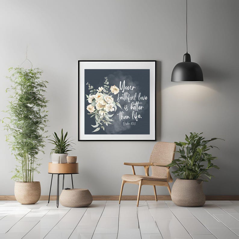 Christian Digital Download Bible Verse Psalm 63:3 - Etsy