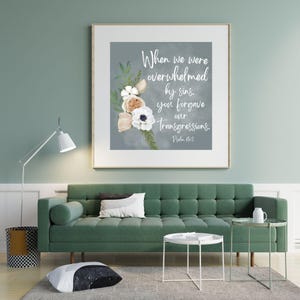 Christian Digital Download Psalm 65:3 Watercolor Art, Bible Verse - Etsy