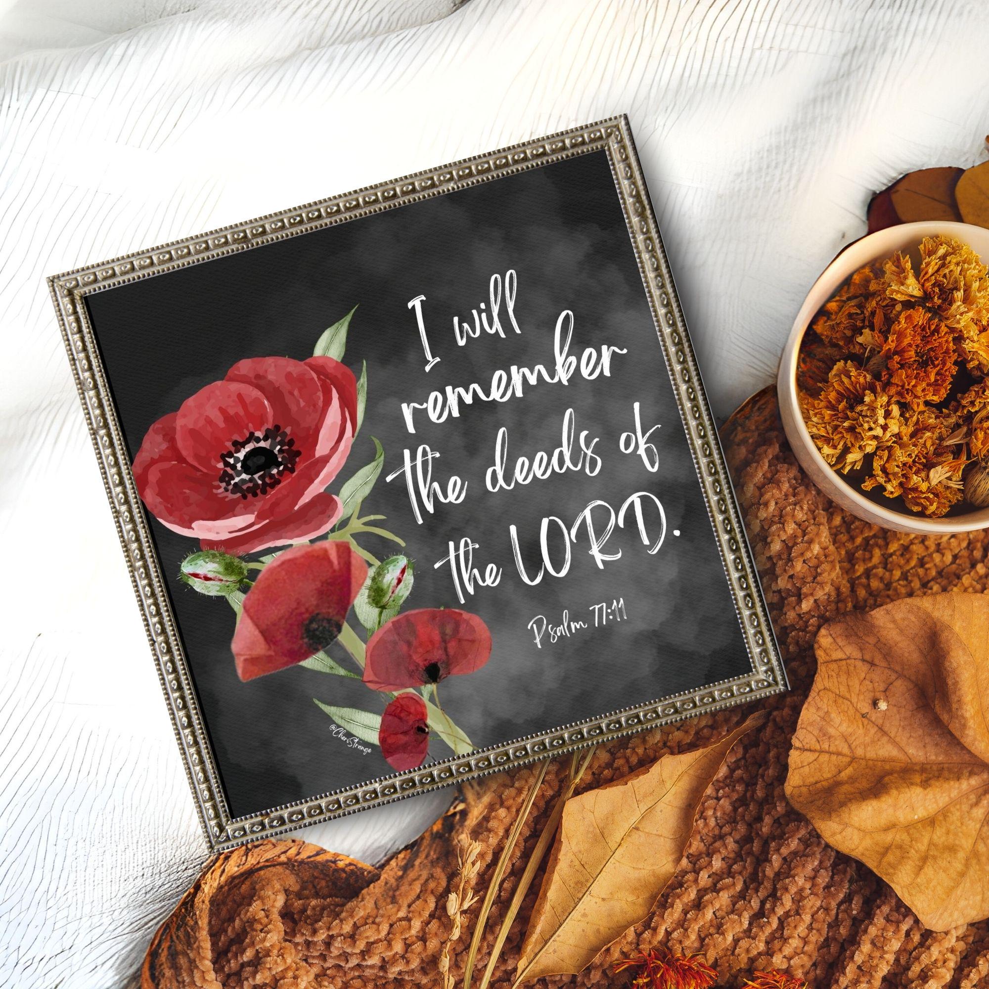 Christian Digital Download Bible Verse Psalm 77:11 - Etsy