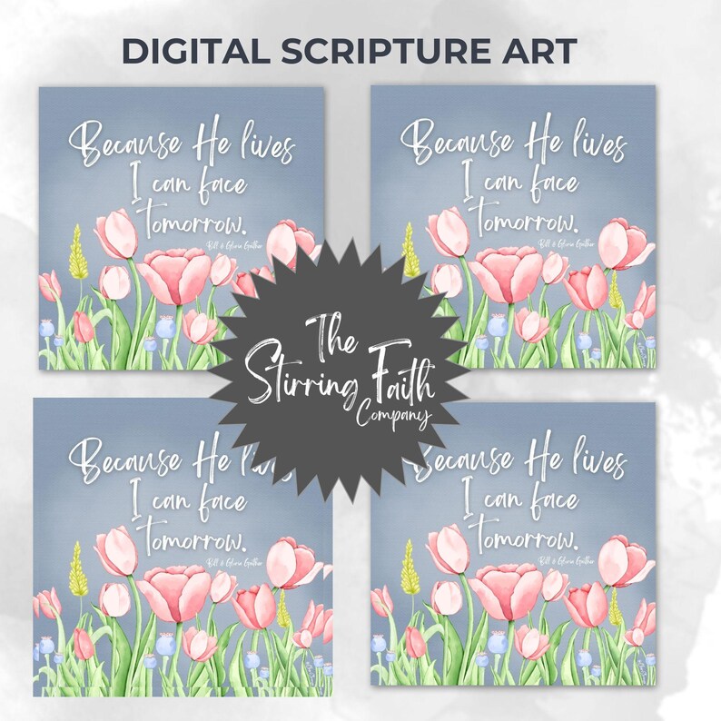 Christian Digital Download Because He Lives - Etsy