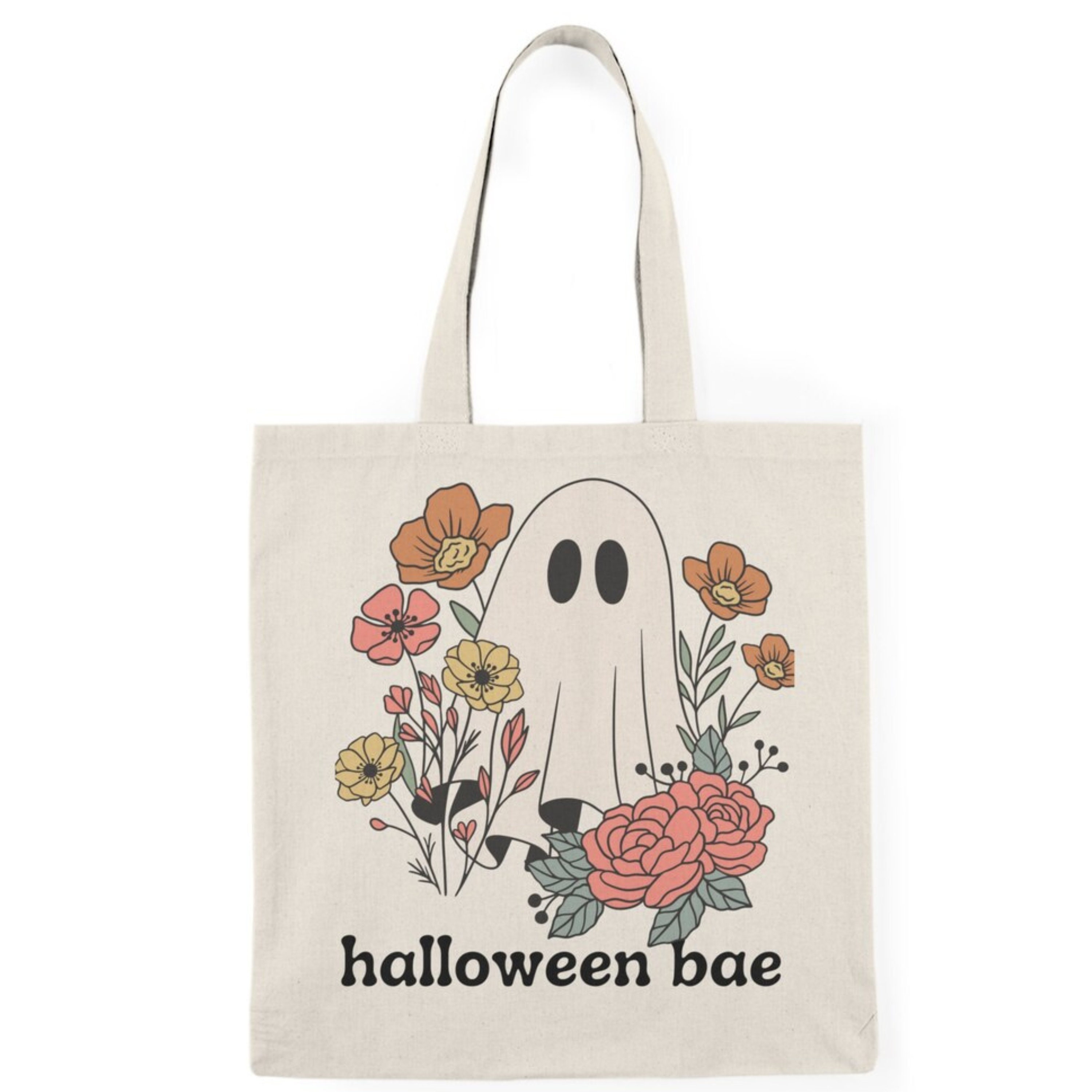 Ghostly Halloween | Ghost Tote Bag | Spooky and Chic Adult Trick or ...