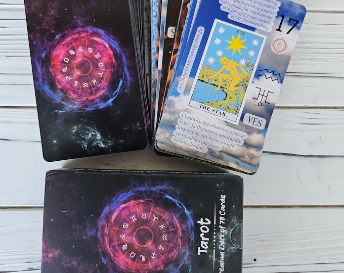 Premium Tarot Card Deck 78 Card Beginner Tarot Deck With Meanings Tarot ...