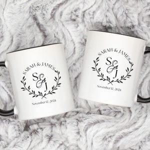 Mr & Mrs Mug, Custom Wedding Gift, Personalized Wedding Mugs, Happily ...