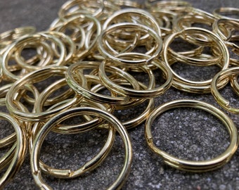 KC Gold Tone Metal Key Rings Split Rings Circle Key Rings - Etsy