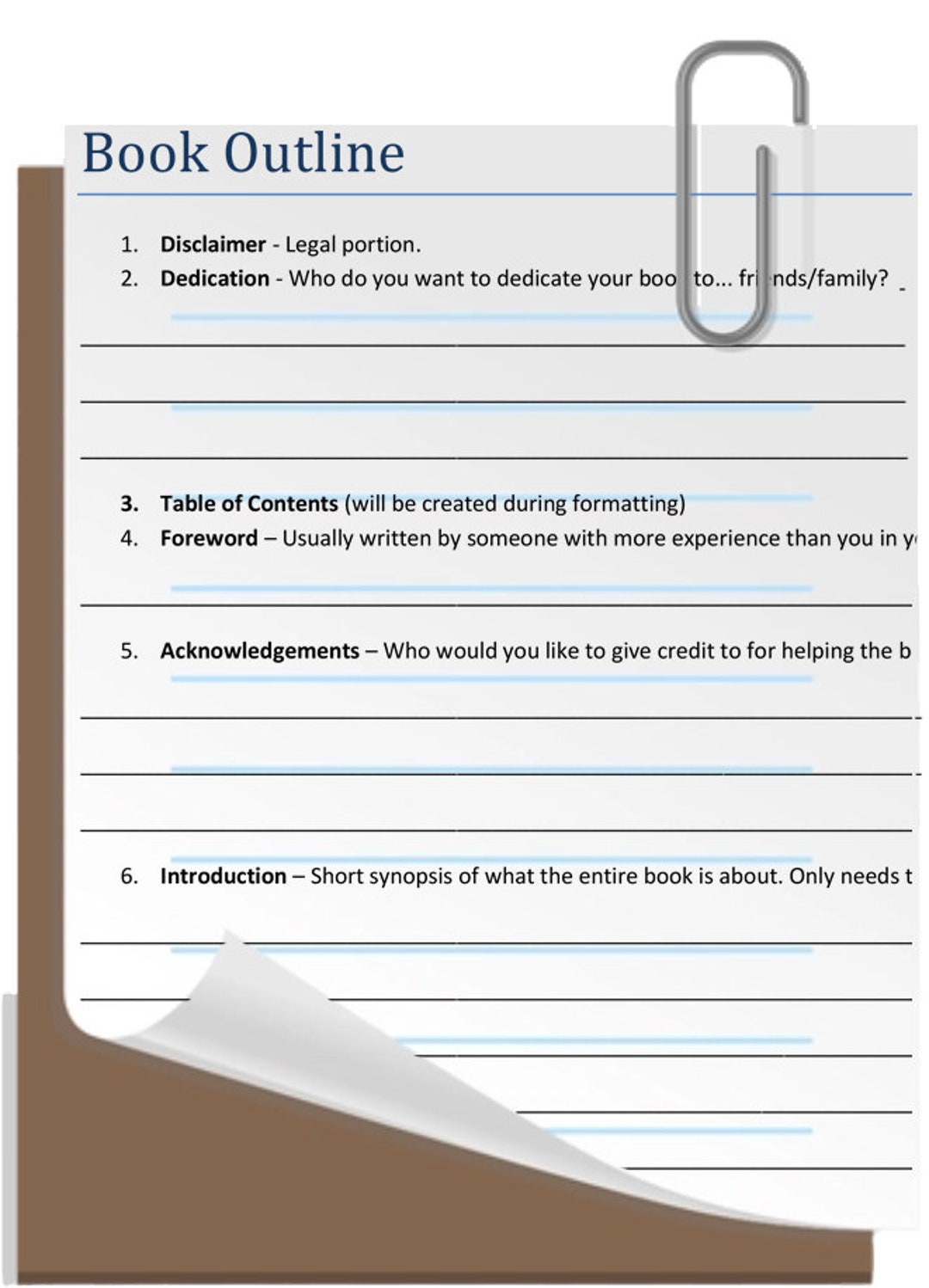 Non-fiction Book Outline: Outline for Writing Your Memoir or Non ...