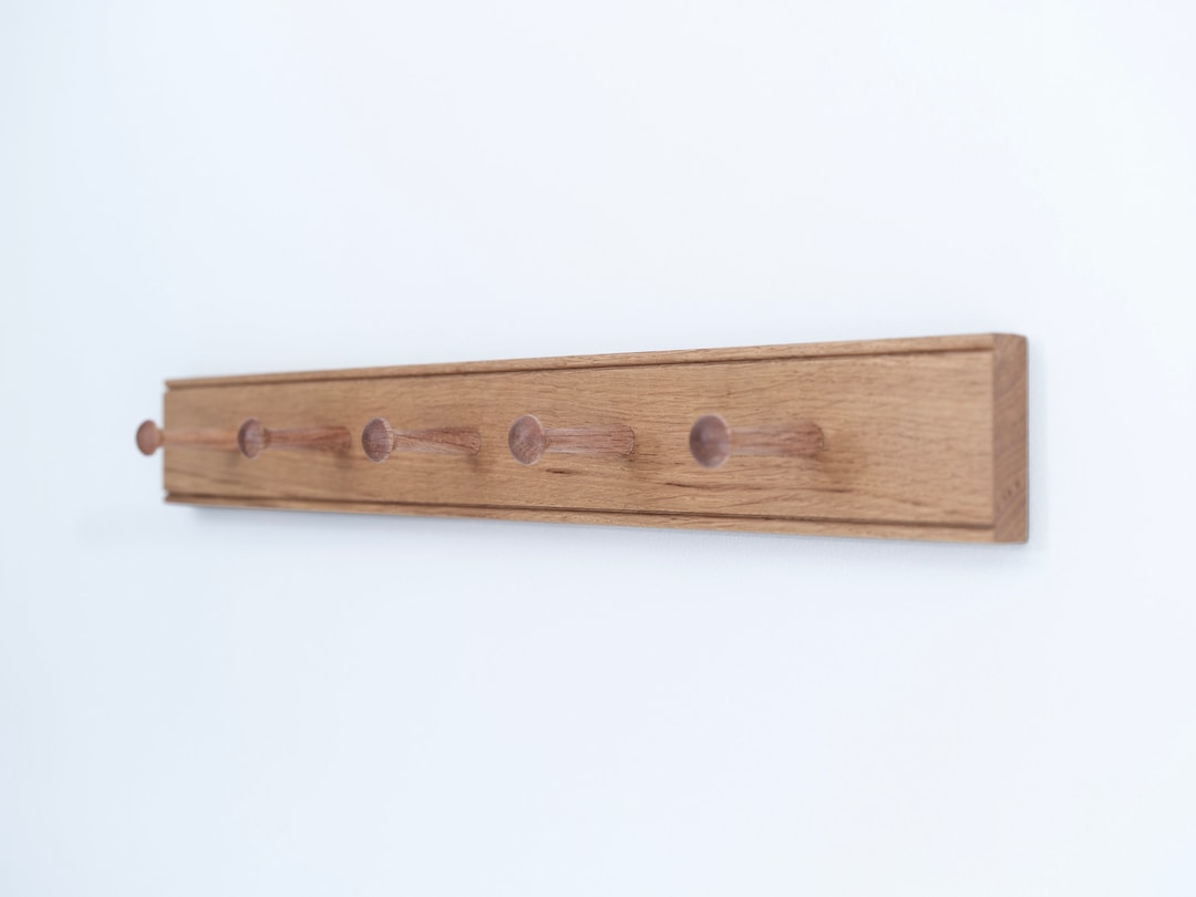 Handmade Solid Oak Shaker Peg Rail: Waxed Coat Rack - Etsy UK